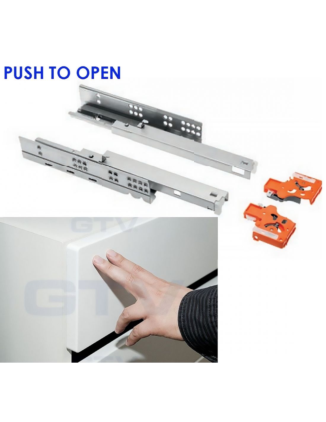 Push to Open Modern Slide неповного видвиж. прихований. монтажу.